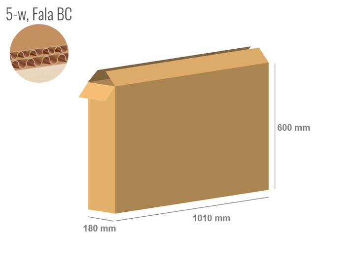 Cardboard box 1010x180x600 - with Flaps (Fefco 201) - Double Wall (5 ...